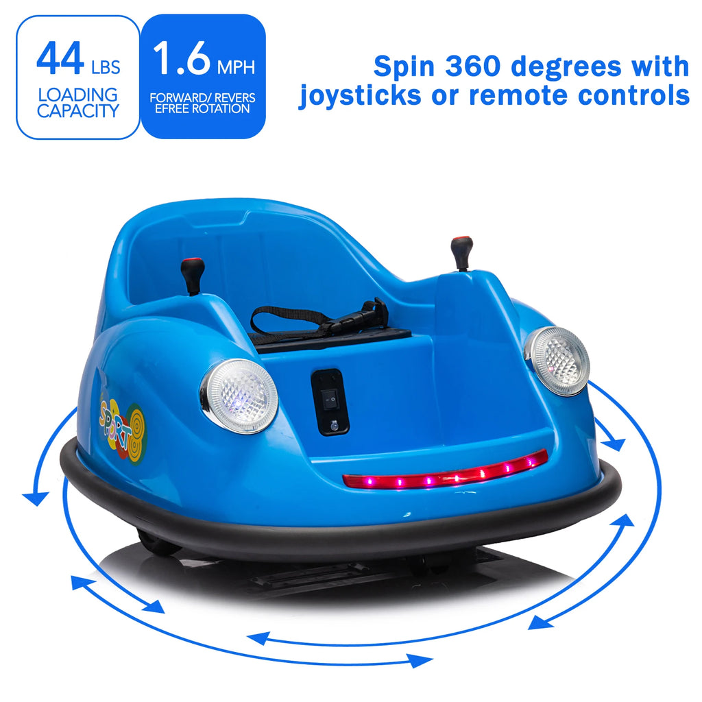 12V Electric Bumper Car Ride-on Toy with Parent Remote,360°Spinning,2 ...